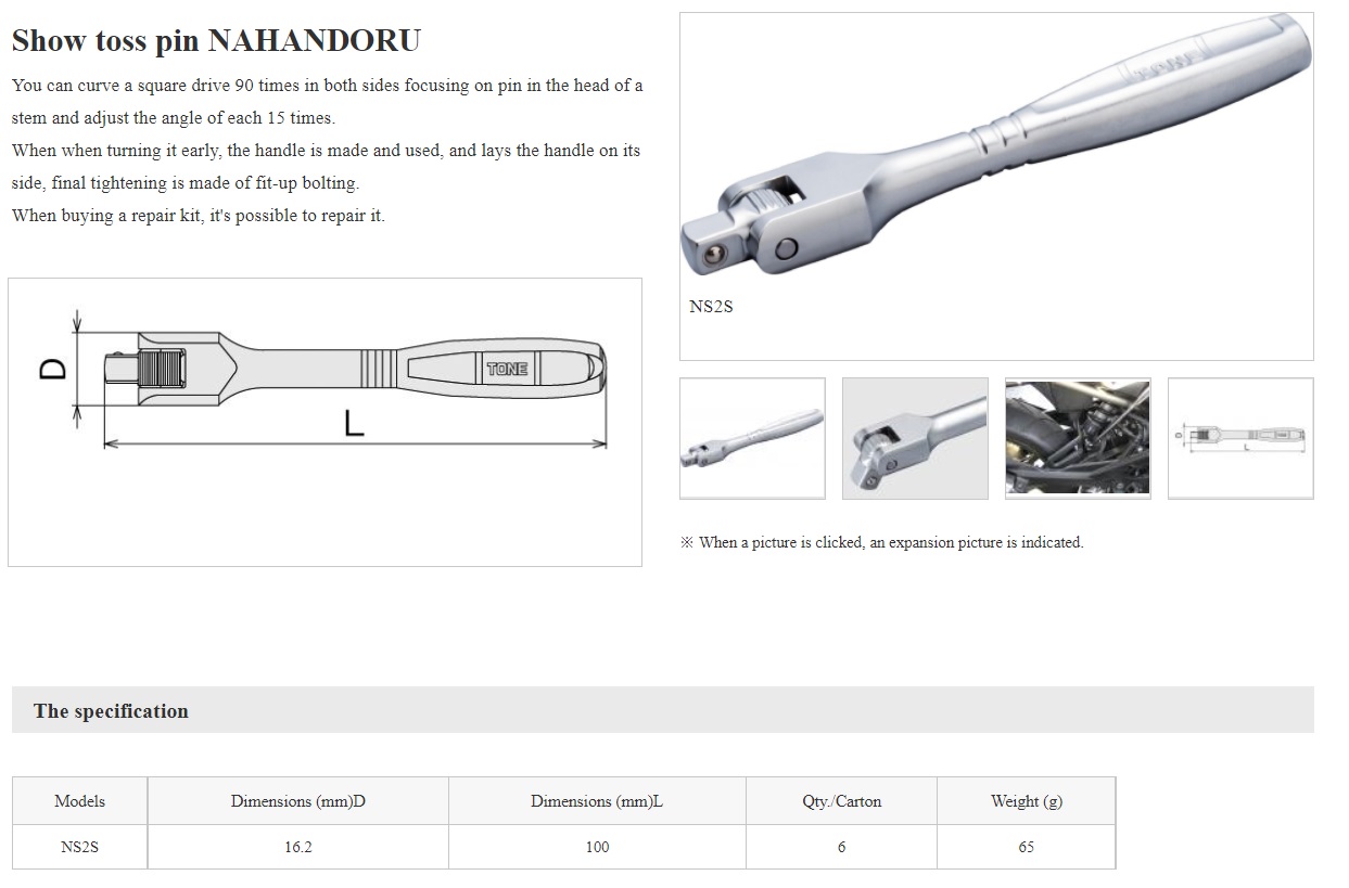 Ichiban Precision Sdn Bhd - Tone - Tone Ratchet handle (the hold type), Short swivel ratchet ...